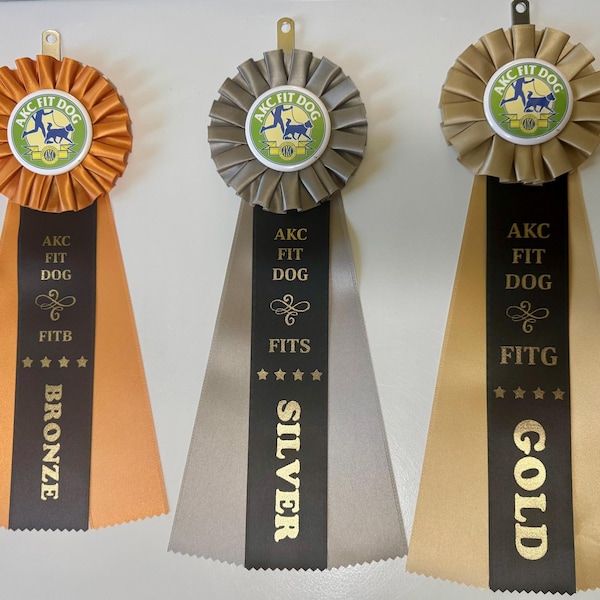 AKC Virtual Rally Title Ribbon Rosette - Novice, Intermediate, Advanced ...
