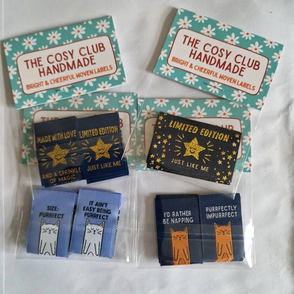 ULTIMATE COSY SET Woven Sewing Labels Gift Set Set of 18 Labels for ...