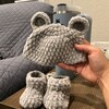 CROCHET PATTERN Bear Baby Hat and Booties Set Newborn Photo Prop ...