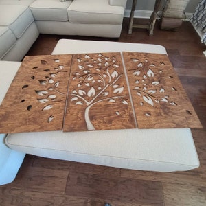 3 Panel Wood Wall Art Beautiful Living Room Decor - Etsy