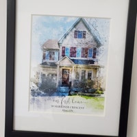 Custom Home Portrait - Custom First Home Gift - Home Art - House ...