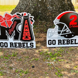 Personalized Cheer Squad Sign, Customize Name & Initial, School Colors ...