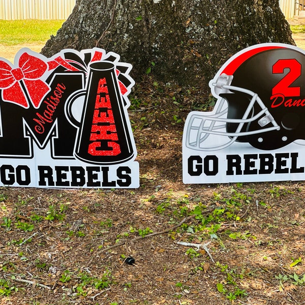 Personalized Cheer Squad Sign, Customize Name & Initial, School Colors ...