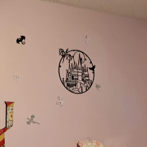 Wizard Magic School Metal Wall Art, Movie Fan Gift, Witch and Wizard ...