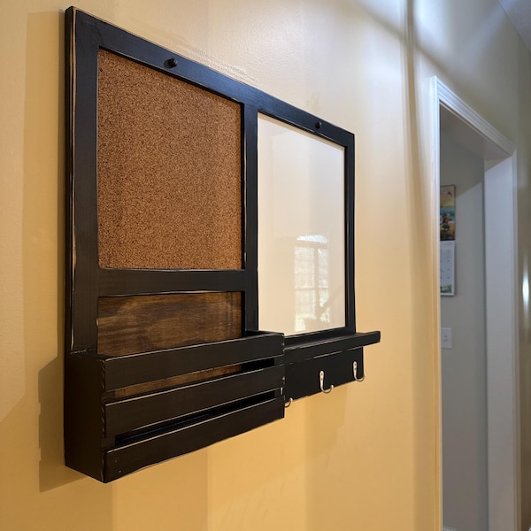 MAGNETIC Dry Erase Board Organizer/command Center With Cork Board, Mail ...