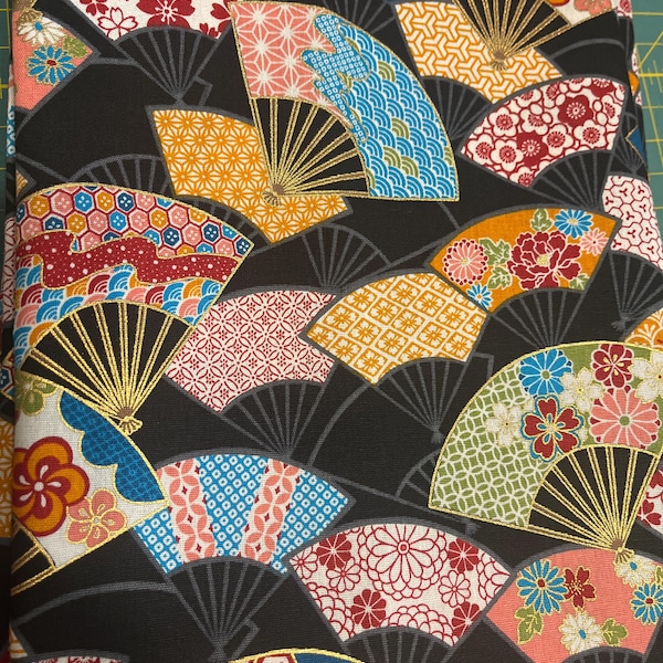 Japanese Tsuru Fabric Floral Pattern Ivory Background 50cm Japanese ...