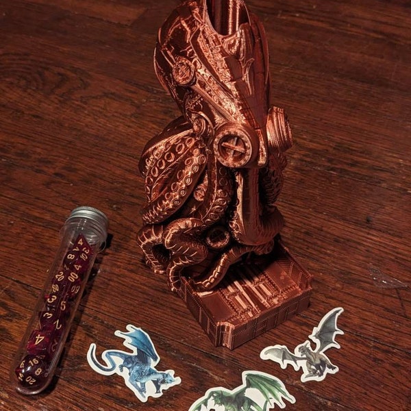 Steampunk Octopus Dice Tower Octo Tank Dice Roller Tabletop Game Dnd ...