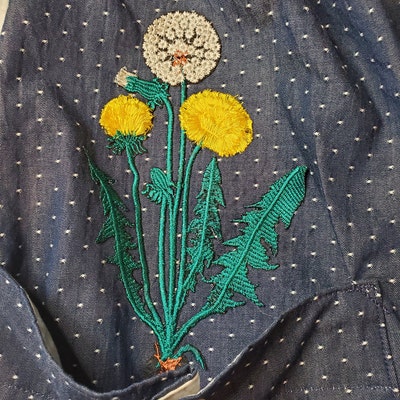 Moks256p Dandelion Embroidered Patch Flower Patch - Etsy