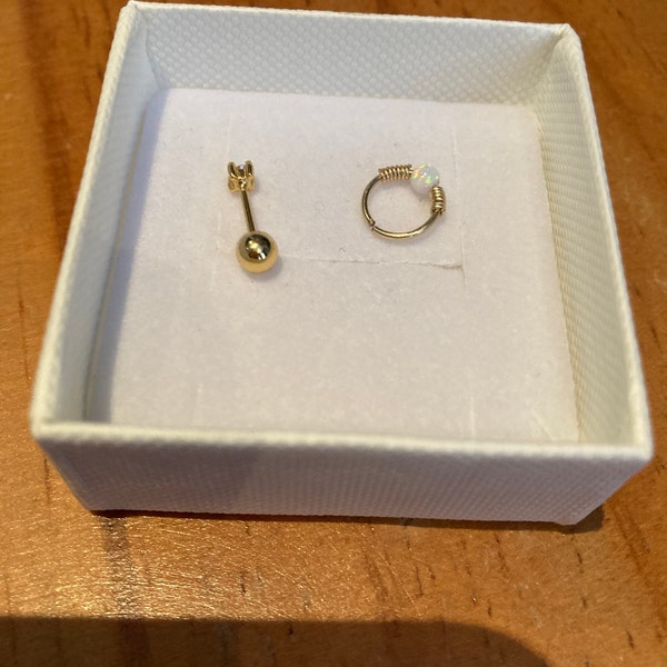 Helix Piercing - Wrapped Opal Helix Earring - Helix Ring - Helix Hoop ...