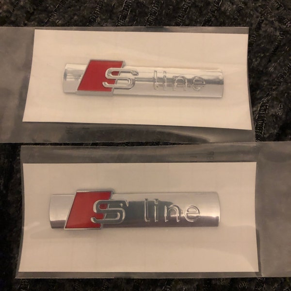 2 Logo S Line Emblem Badge Wings Adhesive Sline Abs Mat Silver Original ...