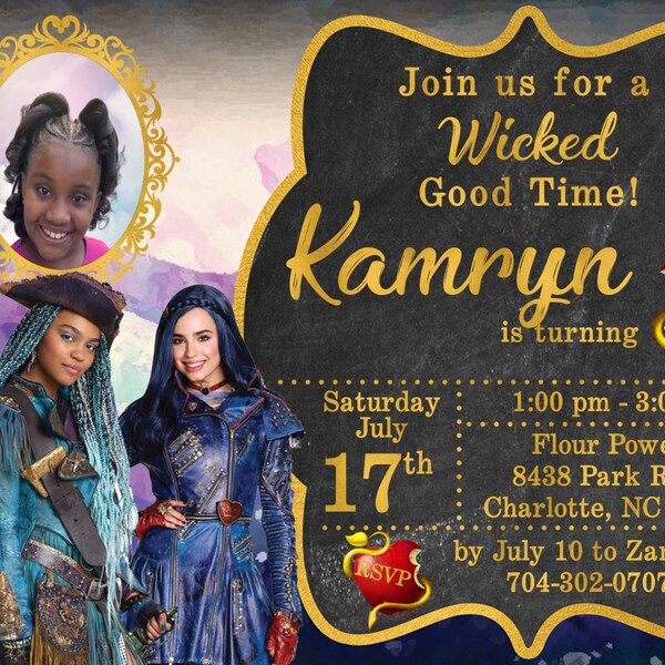 Descendants Invitation, Descendants Birthday, Descendants Birthday ...