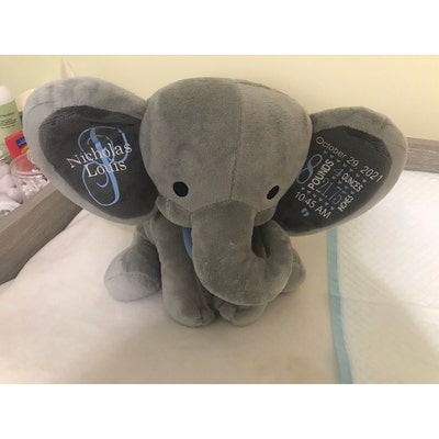 Birth Announcement Elephant, Birth Stat Elephant, Baby Keepsake, New ...