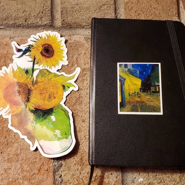 First Rendition of Sunflowers Cutout Sticker, Waterproof Vinyl Sticker ...