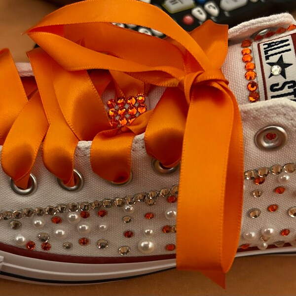 Breast Cancer Awareness Bling Converse - Etsy