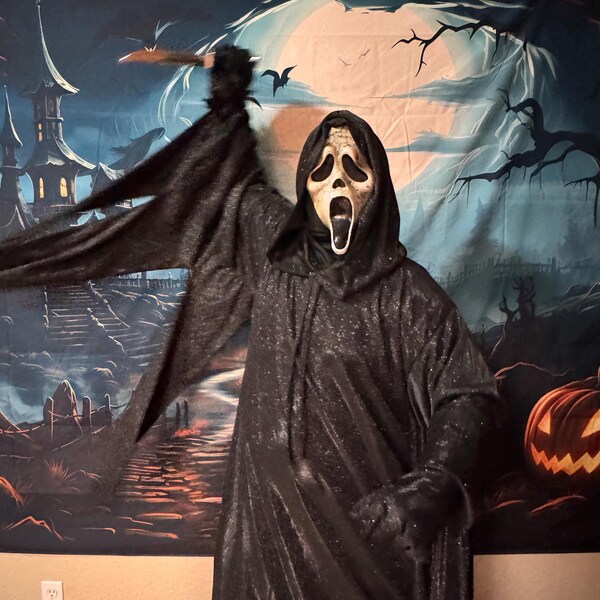 SCREAM 6 Movie Sparkle Robe, Ghostface Hooded SCREAM Robe, Ghostface ...