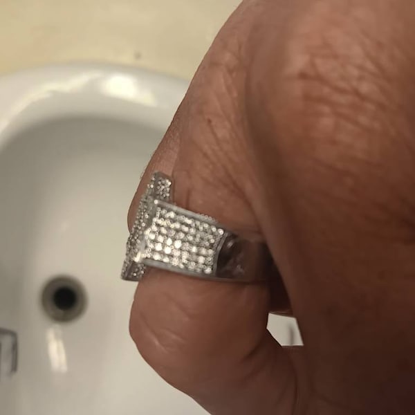 Sterling Silver 925 Iced Out Blue & White Diamond Men's Hip Hop Alien ...