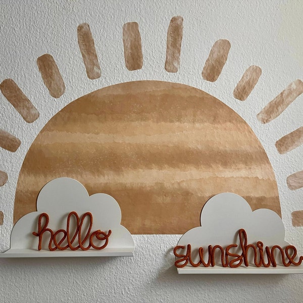 Half Sun Wall Decal / Oversized Sun Decal / Sun Wall Sticker ...