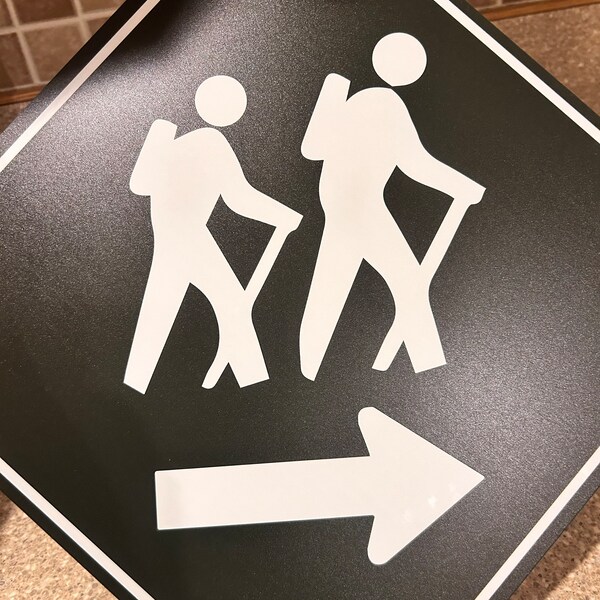 Hiking Direction Sign, Hiker Direction Sign, Sign for Hiking, Diamond ...