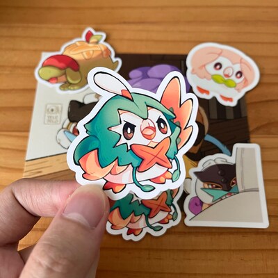 Rowlet Cosplaying as Decidueye Matte Vinyl Sticker - Etsy