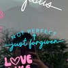 Not Perfect Just Forgiven Cross Decal, Christian Decal, God Car Decal ...