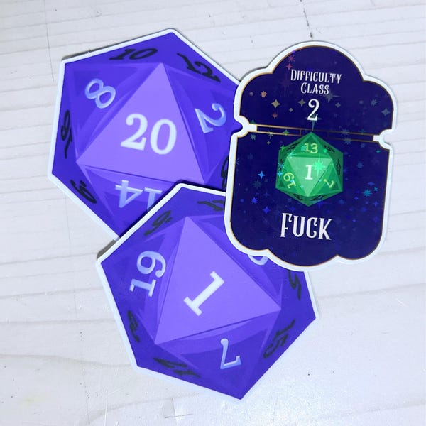 Fuck | D20 Critical Failure DND Sticker | Vinyl | Waterproof | Bg3 ...