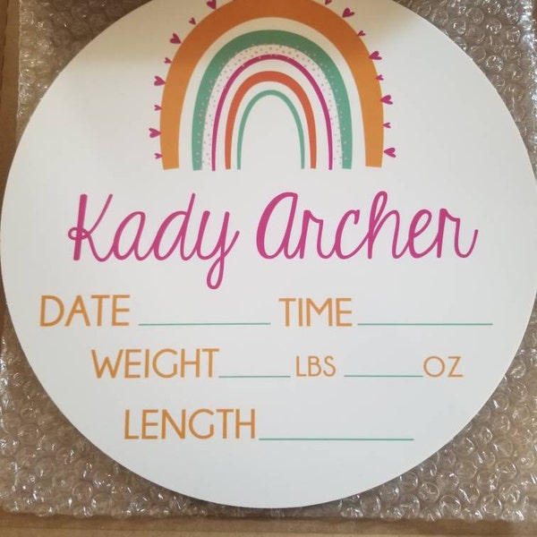 Baby Birth Stat Plaque | Personalized Birth Announcement Sign | Printed ...