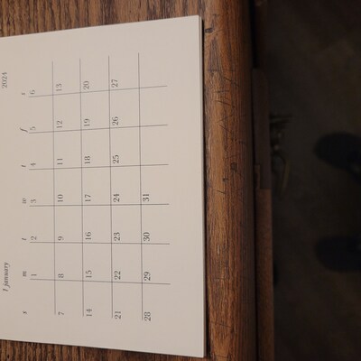 8.5in X 5.5in Natural Kraft Calendar / Small Wall Hanging 2024 Calendar ...