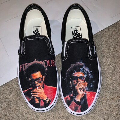 Custom Point Break Inspired Black Slip on Vans keanu Reeves / Patrick ...