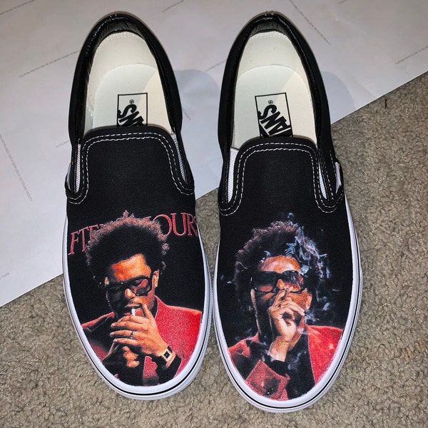Custom Psychedelic Art Slip on Vans - Etsy