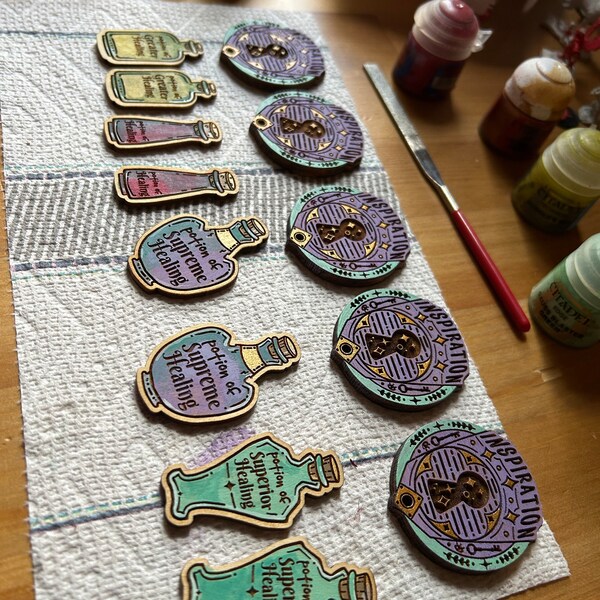 Cutie Alien Wooden Pins | Hand Painted | Funky, Fun, Artsy Gift | Ufo ...