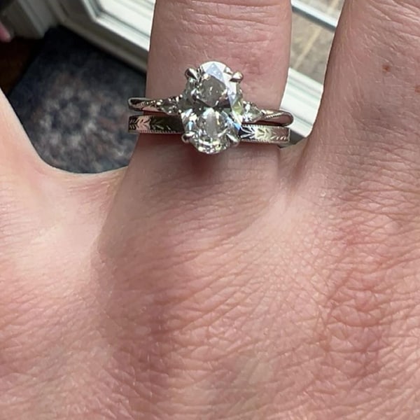 14k Solid Gold Wedding Ring - Hand-engraved Band - Filigree Vintage Gold Ring - Gold Milgrain ...