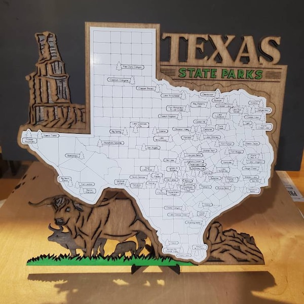 The Texas State Park Map - Custom and Non Customizable Options - SVG ...