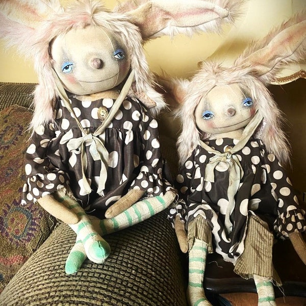 Bunny Rabbit Easter Epattern-primitive Cloth Doll Craft Digital ...
