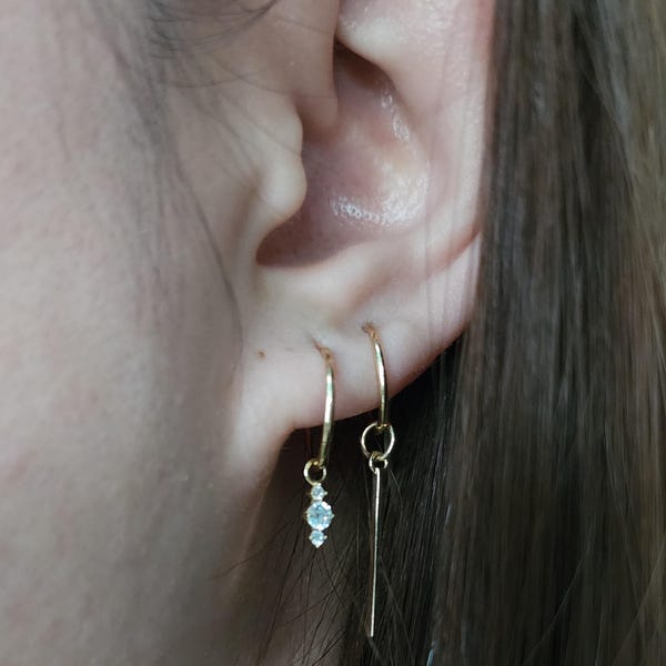 16G Opal Curved Barbell/cartilage Earring/rook Piercing/rook Earring ...