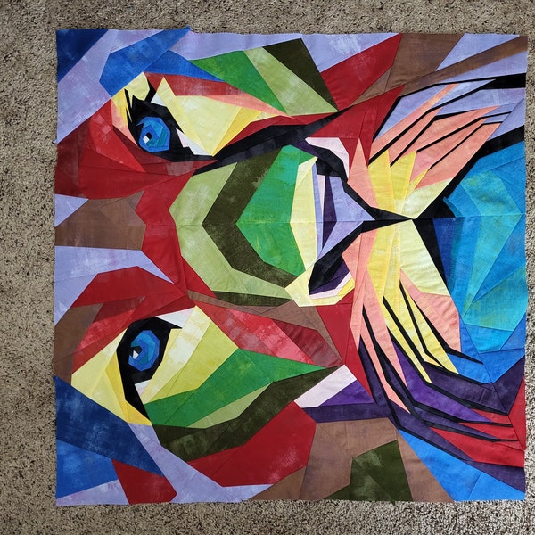 PDF the Heart of a Lion Foundation Paper Piece Pattern; Lion Quilt ...
