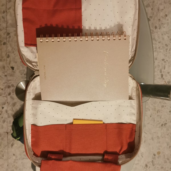 Canvas Zipped Journal Case With Front Pocket, Zipper Notebook Cover ...