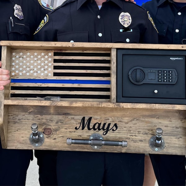 Police Duty Gear Rack - Vest Holder - Thin Blue Line Warrior Rack ...