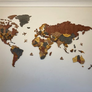 Wood Map Wooden World Map with Background Large Wall Art World | Etsy