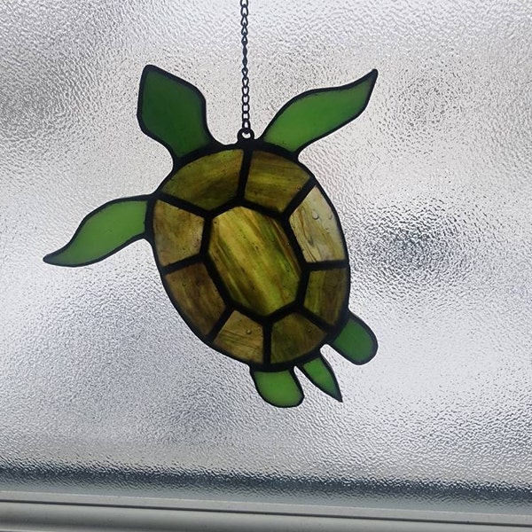 Sea Turtle Stain Glass Suncatcher, Beach Decor - Etsy Canada