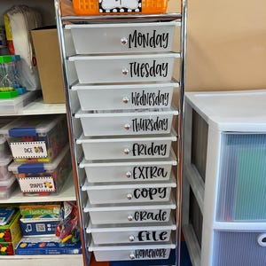 Classroom Labels, Rolling Cart Labels, Rainbow Cart Labels, Rolling ...