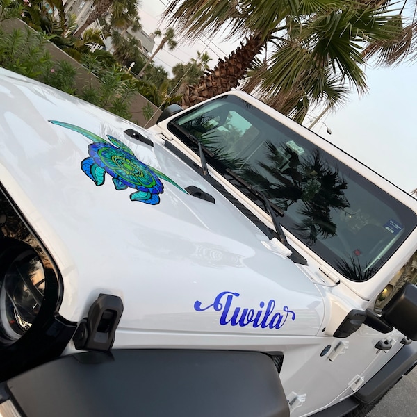 Sea Turtle Mandala Vinyl Printed Sticker Decal Accessories, Hood Decals ...