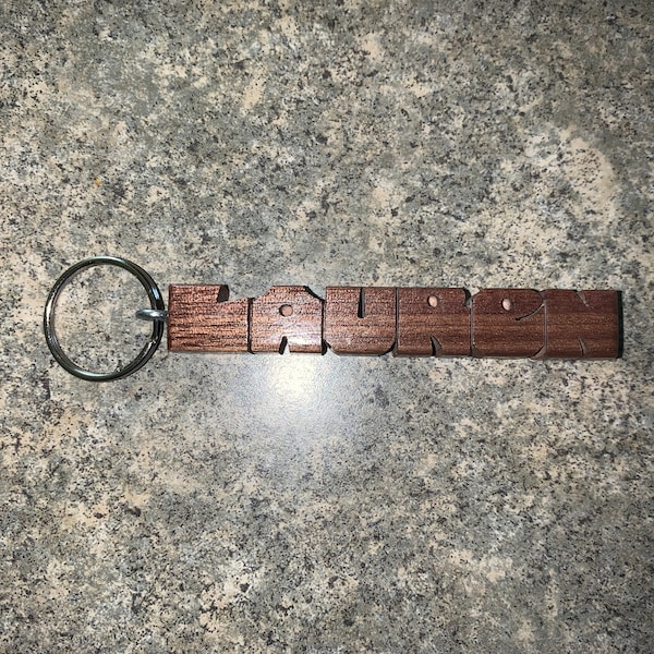 Walnut Wood Name Keychain, Custom Carved to Order - Etsy