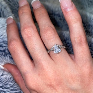 Unique 925 Sterling Silver Art Deco Promise Ring for Her, Antique Style ...