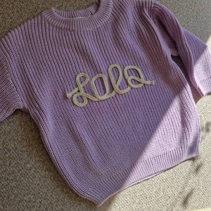 Grobstrick Pullover mit Personalisierung chunky knit sweater ...