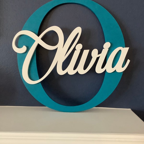 DIY Large Initial With Name Sign, Unpainted Wood Name Sign, Nursery ...
