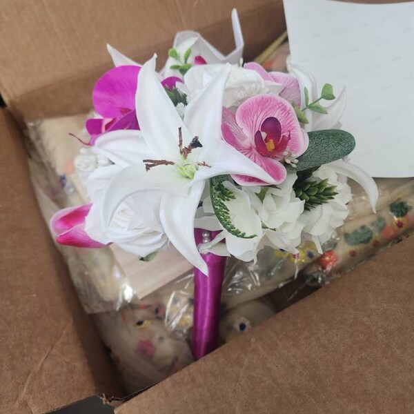 Real Touch Artificial Royal Blue White Ivory Calla Lilies Rose Tiger ...