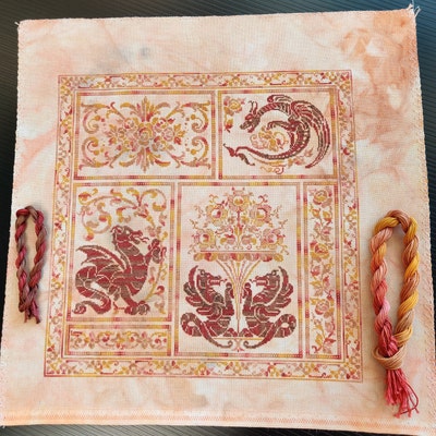 Sampler Cross Stitch Pattern, Dragon Cross Stitch Pattern, Flowers ...