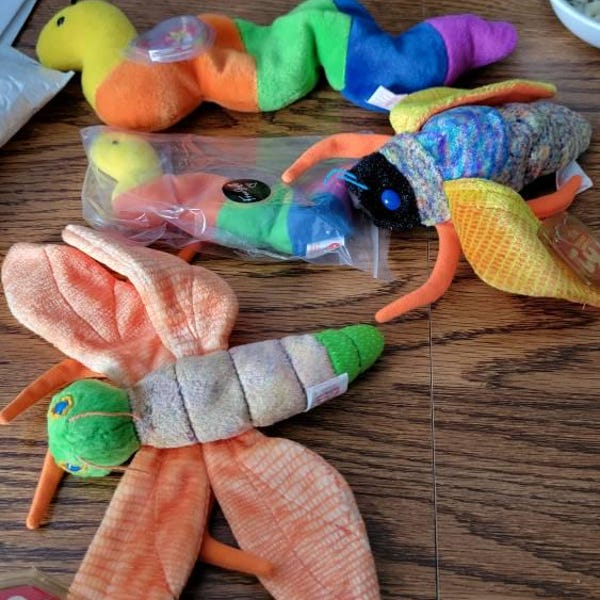 Ty Beanie Babies Bugs Insects Lucky, Inch, Twitterbug, Glow, Countess ...