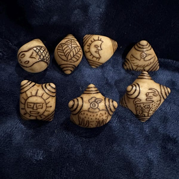 Set of 7 Peruvian CHUMPI KHUYA Stones - Hand Carved From Alabaster ...