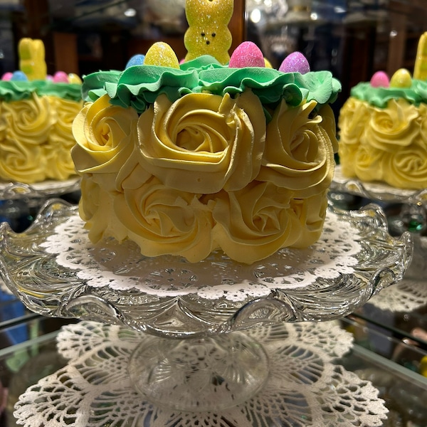 Fake Easter Cake, Fake Easter Marshmallow Bunny Cupcakes, Easter Decor ...